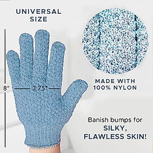 Exfoliating Glove (4 Pcs, 2 Pairs) - Heavy Exfoliate Glove for Dead Skin Bath Exfoliating Gloves for Shower Spa Massage & Body Scrub - Shower Gloves for Women & Men