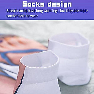 Flip Flops Socks, Women Funny 3D Printed Flip Flop Design Socks Look Like Shoe Sandal Novelty Ankle Crew Socks Gift