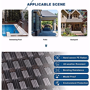 Kullavik 13 Pieces Outdoor Patio Furniture Set with 43" 55000BTU Gas Propane Fire Pit Table PE Wicker Rattan Sectional Sofa Patio Conversation Sets,Navy blue