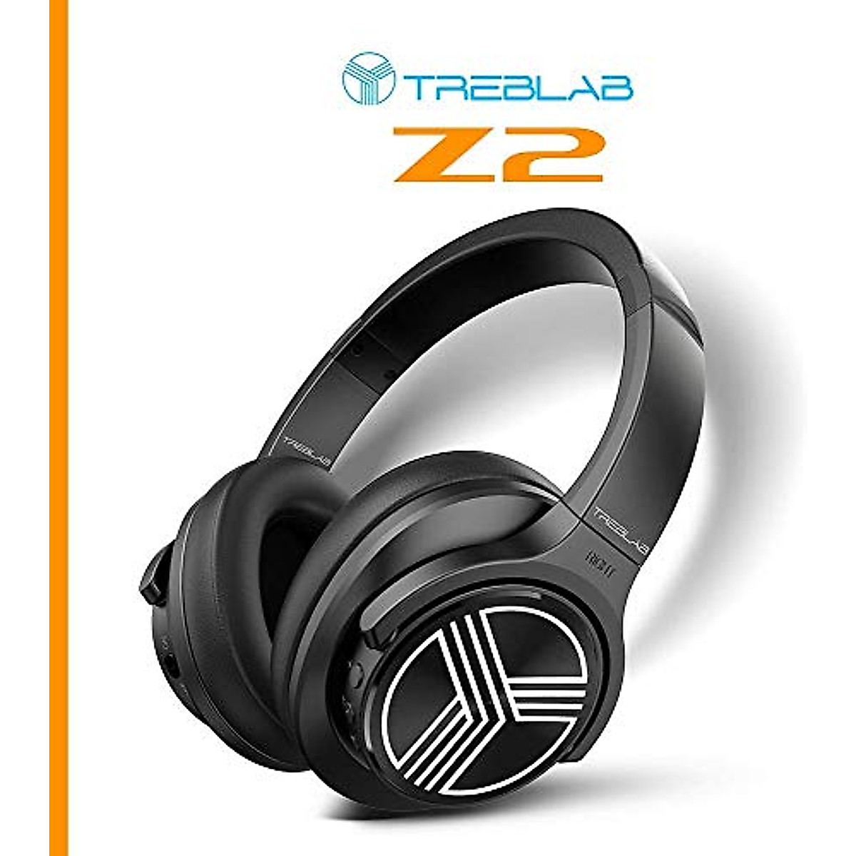 TREBLAB Z2 | Over Ear Workout Headphones with Microphone | Bluetooth 5.0, Active Noise Cancelling (ANC) | Up to 35H Battery Life | Wireless Headphones for Sport, Workout, Running, Gym