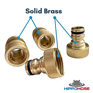 Quick Connector Garden Hose Fittings (2 Pack) - Leak Free - 3/4" Snap-On Water Hose Adapter for Quick Release - Solid Brass - Quick Connection Garden Hose Connectors