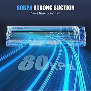 Vacuum Sealer Machine HOMEKANE, 80kPa Vacuum Food Sealer with Dry & Moist Food Preservation Modes, Built-in Cutter with 5 Sealing Bags for Food Storage, Black