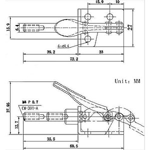 XRPAOWA 4 Pcs Toggle Clamp 301AM Stroke Push Pull Action Hand Tool Light Duty