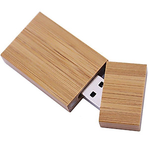 5 Pack Rectangle Wood 2.0/3.0 USB Flash Drive USB Disk Memory Stick with Wooden (2.0/16GB)