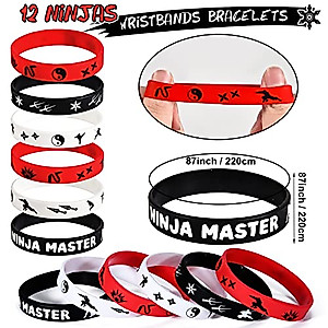 Golray 60Pcs Ninja Party Favors For Kids Birthday With Warrior Karate Party Favor Masks Sticky Hand Stretchy Flying Slingshot Wristband Keychains,Samurai Themed Party Supplies Decoration Boys