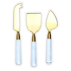 Two's Company Blue Skies Set of 3 Cheese Knives in Gift Box