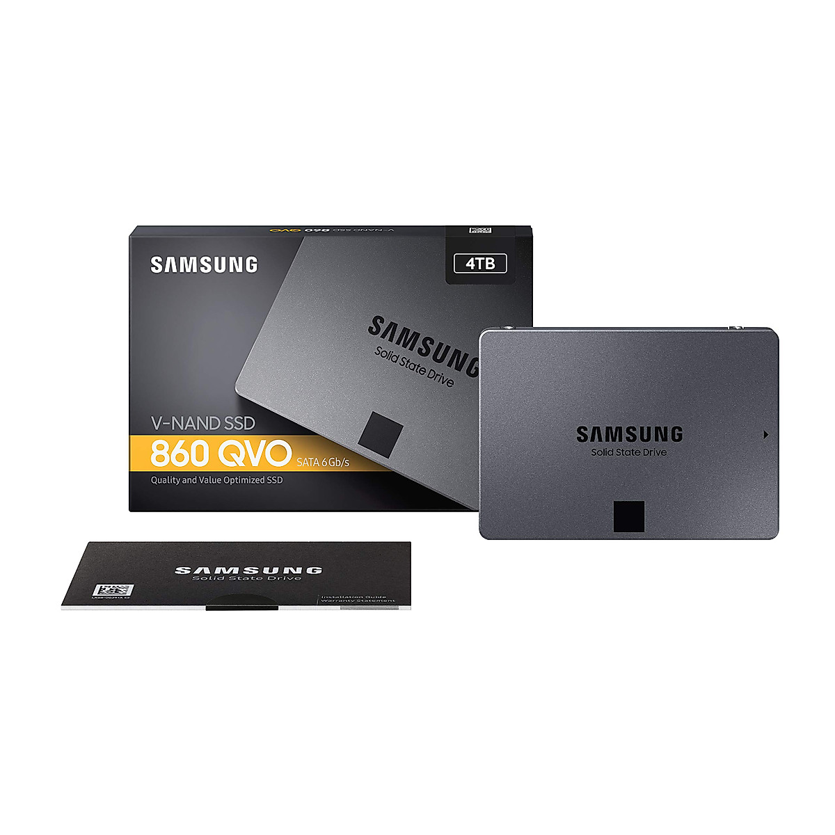 Samsung 860 QVO SSD 4TB - 2.5 Inch SATA 3 Internal Solid State Drive with V-NAND Technology (MZ-76Q4T0B/AM), Gray
