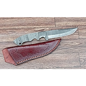 Poshland BB-7002 Damascus Steel Blank Blade as Knife Making Supplies Handmade (BB-7006)