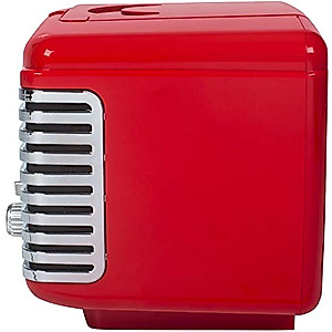 Crosley CR612B-RE Corsair Tabletop AM/FM Bluetooth Radio with CD Player and Dual Alarm Clock, Red