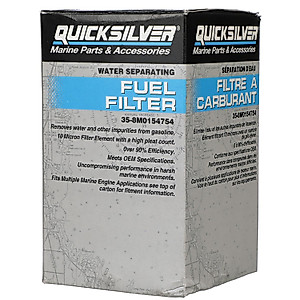 Quicksilver 8M0154754 Water Separating Fuel Filter for Select Yamaha 2-Stroke and 4-Stroke Outboards