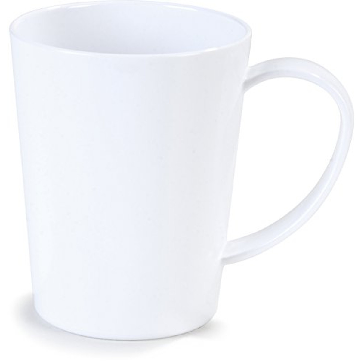 Carlisle FoodService Products Mug Plastic Coffee Mug with Large Handle for Buffets, Home, and Restaurant, Tritan, 12 Ounces, White