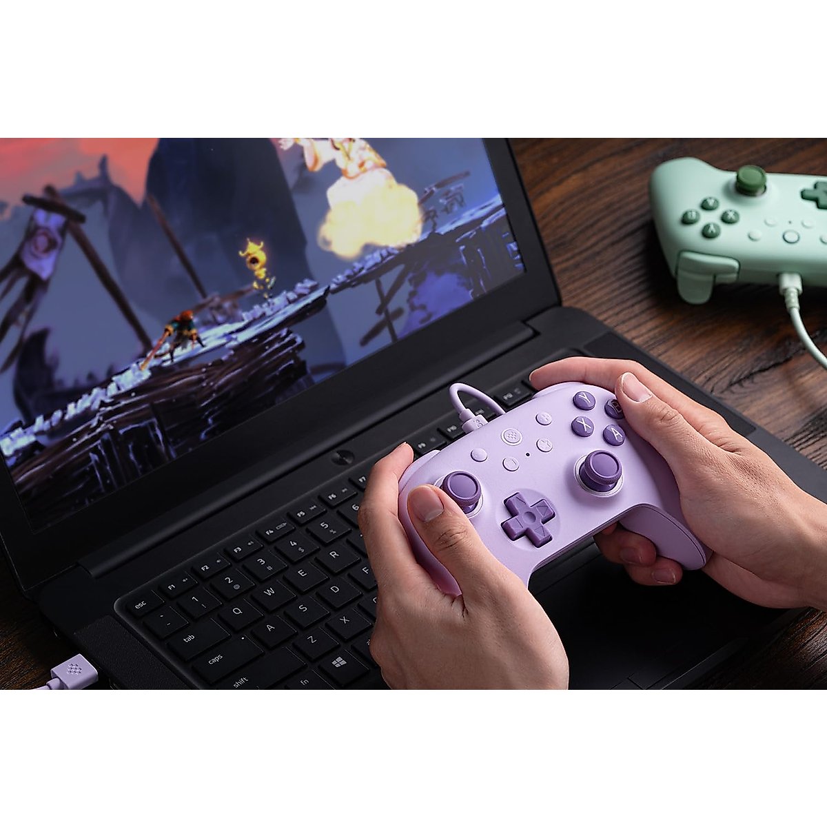 8Bitdo Ultimate 2C Wired Controller for Windows PC and Android, with 1000Hz Polling Rate, Hall Effect Joysticks and Hall Triggers, and Remappable L4/R4 Bumpers (Purple)