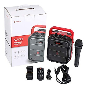 Shinco Bluetooth Speaker with Microphone, Portable Karaoke Machine with Remote Control, Audio Recording, FM Radio, Perfect for Kids