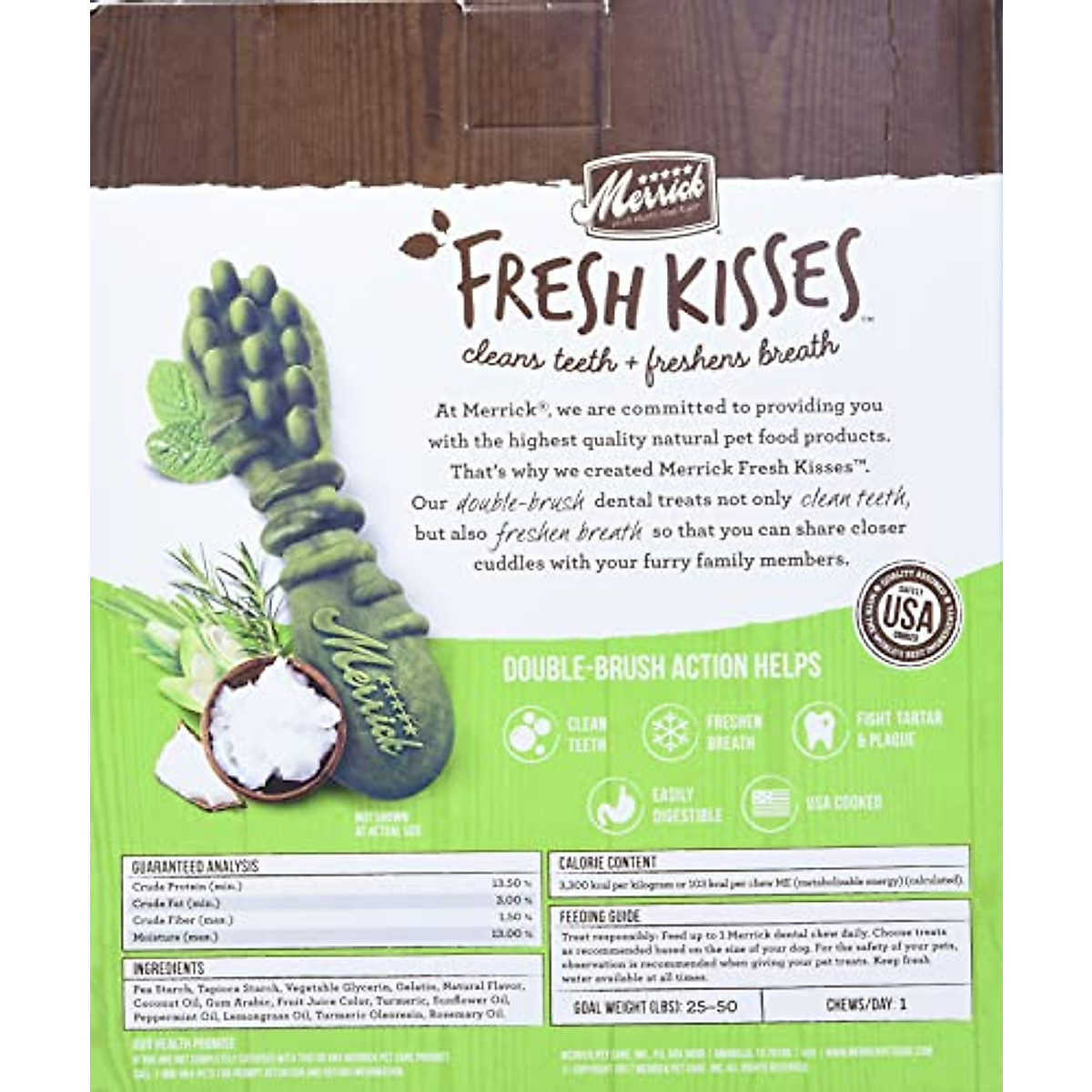 Merrick Fresh Kisses Medium Oral Care Dental Dog Treats for Dogs 25-50 Lbs