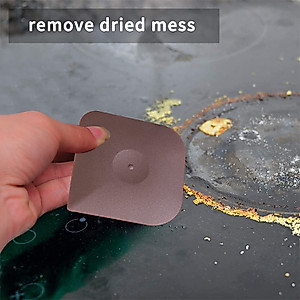 Pan Scrapers Dish Scraper Tool Set, 3Pack Cast iron Cleaner Food Polycarbonate Plastic Pot Scraper, Iron Skillet Scrubber for Cleaning Grease, Kitchen Scrapper (Brown)