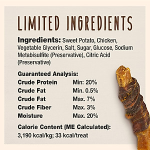 Cadet Gourmet Sweet Potato & Chicken Wraps Dog Treats - Healthy and Natural Chicken and Sweet Potato Dog Training Treats for Small & Large Dogs - Inspected & Tested in USA (28 oz.)