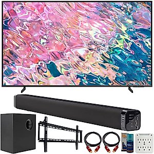 SAMSUNG QN60Q60BAFXZA Q60B 60 inch QLED 4K Quantum Dual LED HDR Smart TV (2022) Bundle with Deco Gear Home Theater Soundbar with Subwoofer, Wall Mount Accessory Kit, 6FT 4K HDMI 2.0 Cables and More