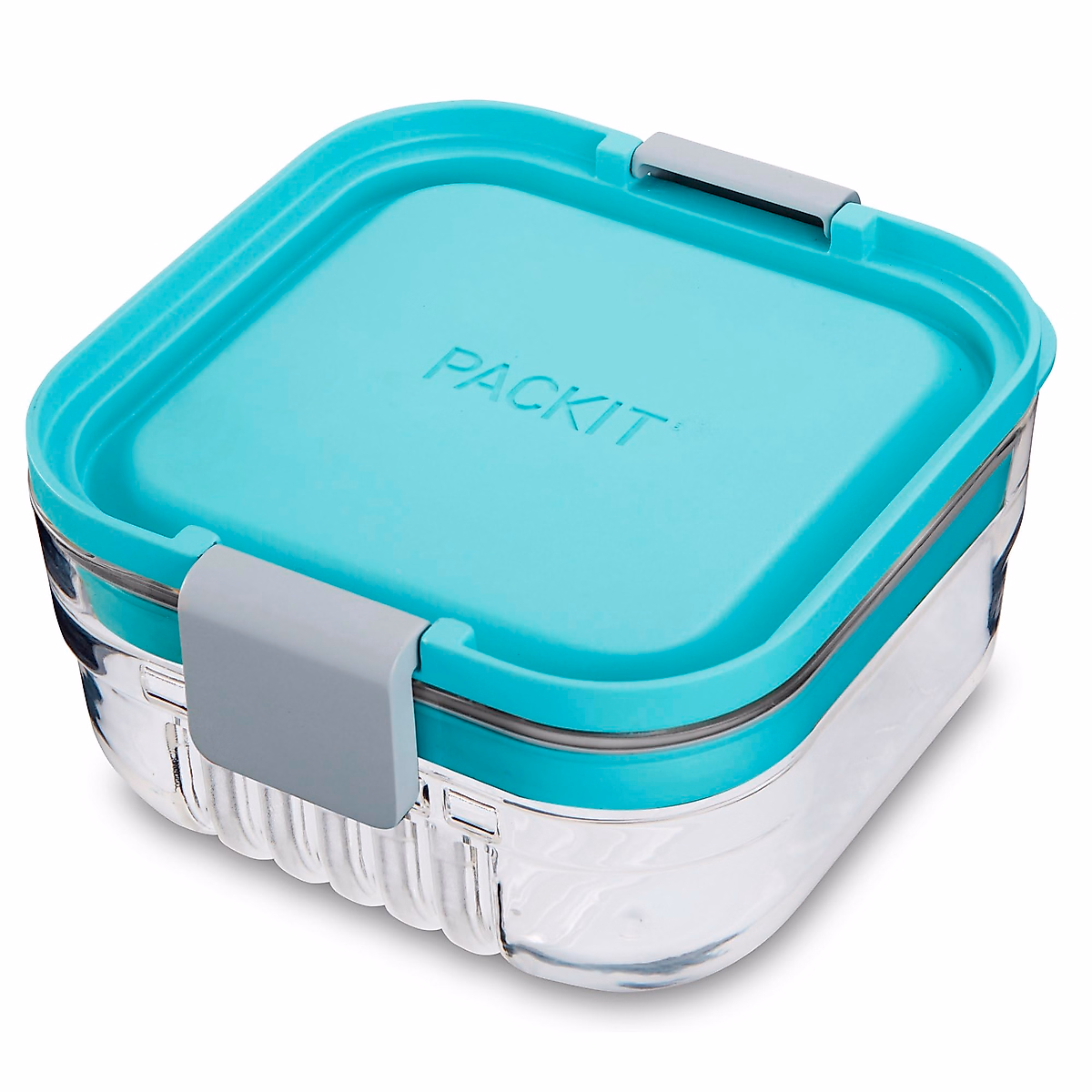 PackIt Mod Snack Food Storage Container, 2-3/4"H x 5"W x 5"D, Clear/Gray