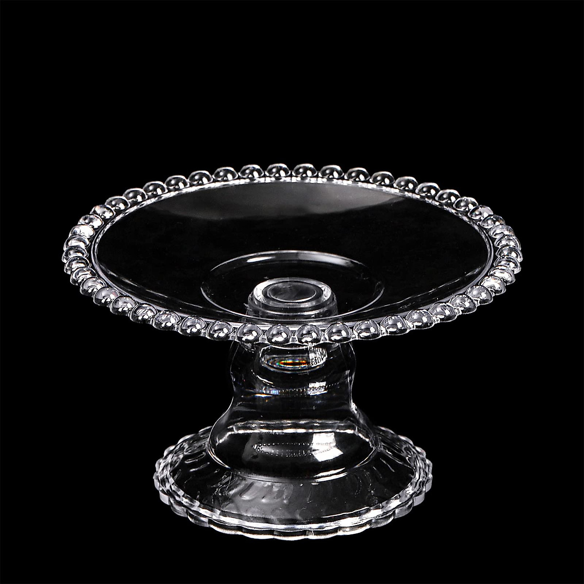 Hacaroa 24 Pcs Mini Cake Plate Stand, Plastic Single Cupcake Holder Serving Plate, Clear Small Dessert Display Stand Tray for Chocolate, Fruits, Baby Shower, Wedding, Birthday, Party