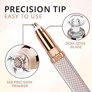 Facial Hair Removal for Women, 2 In1 Eyebrow Epilator Eyebrow Trimmer Body Hair Groomers Electric Hair Remover for Eye Brows Hair Removal Lip Hair Shaver Facial Hair Removal Device