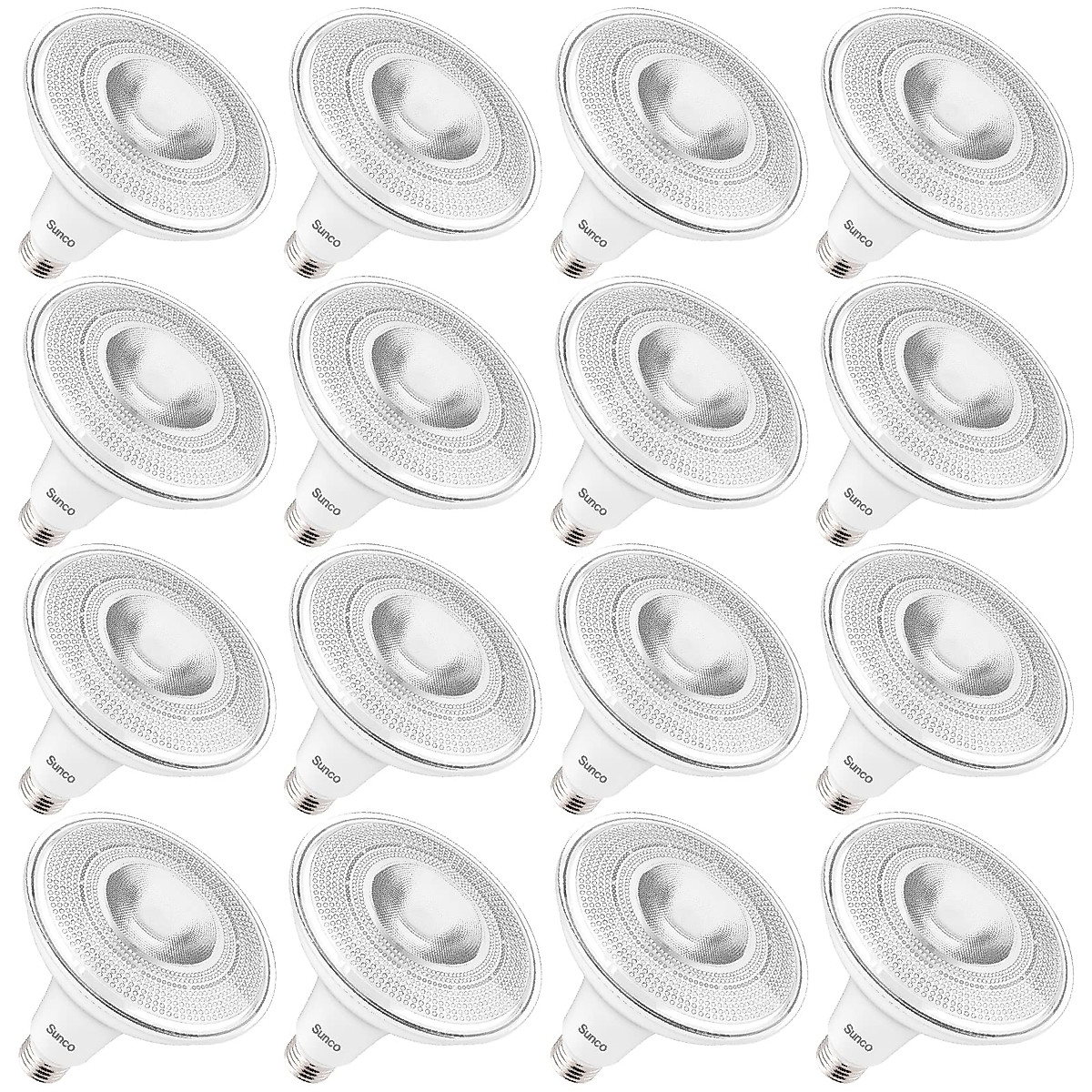 Sunco 16 Pack Outdoor LED Flood Home Patio Driveway Light, Waterproof PAR38 LED Bulb, CRI90, 3000K Warm White,1050 Lumens, 100W Equivalent 13W, Dimmable, Wet-Rated, E26 Base UL