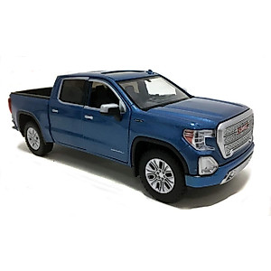 Motormax 2019 GMC Sierra 1500 Denali Crew Cab Pickup Truck Metallic Blue 1/24-1/27 Diecast Model Car 79362, Toys for Kids and Adults