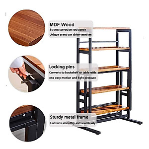 Brefhome Convertible 2 in 1 Shelf to Table,Bookshelf Desk & Dining Table for Small Spaces,Multipurpose Storage Shelf Display Rack,Kitchen & Dining Room