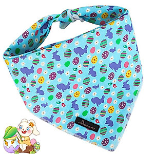 ARING PET Easter Dog Bandana-Cute Easter Eggs Dog Bandana, Cotton Rabbit Dogs Scarf Triangle Bibs for Small to Large Boy Girl Dogs and Cats