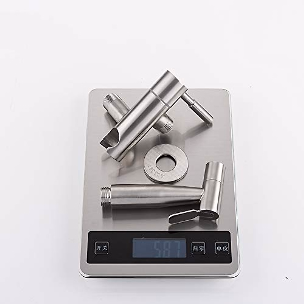 ZLOCYIVHE Handheld Bidet Sprayer Single Cold 304 Stainless Steel Portable Cloth Diaper Washer Shower Sprayer Set Wall Mounted Bathroom Shower Bidet Tap for Toilet Cleaning, Personal Hygiene