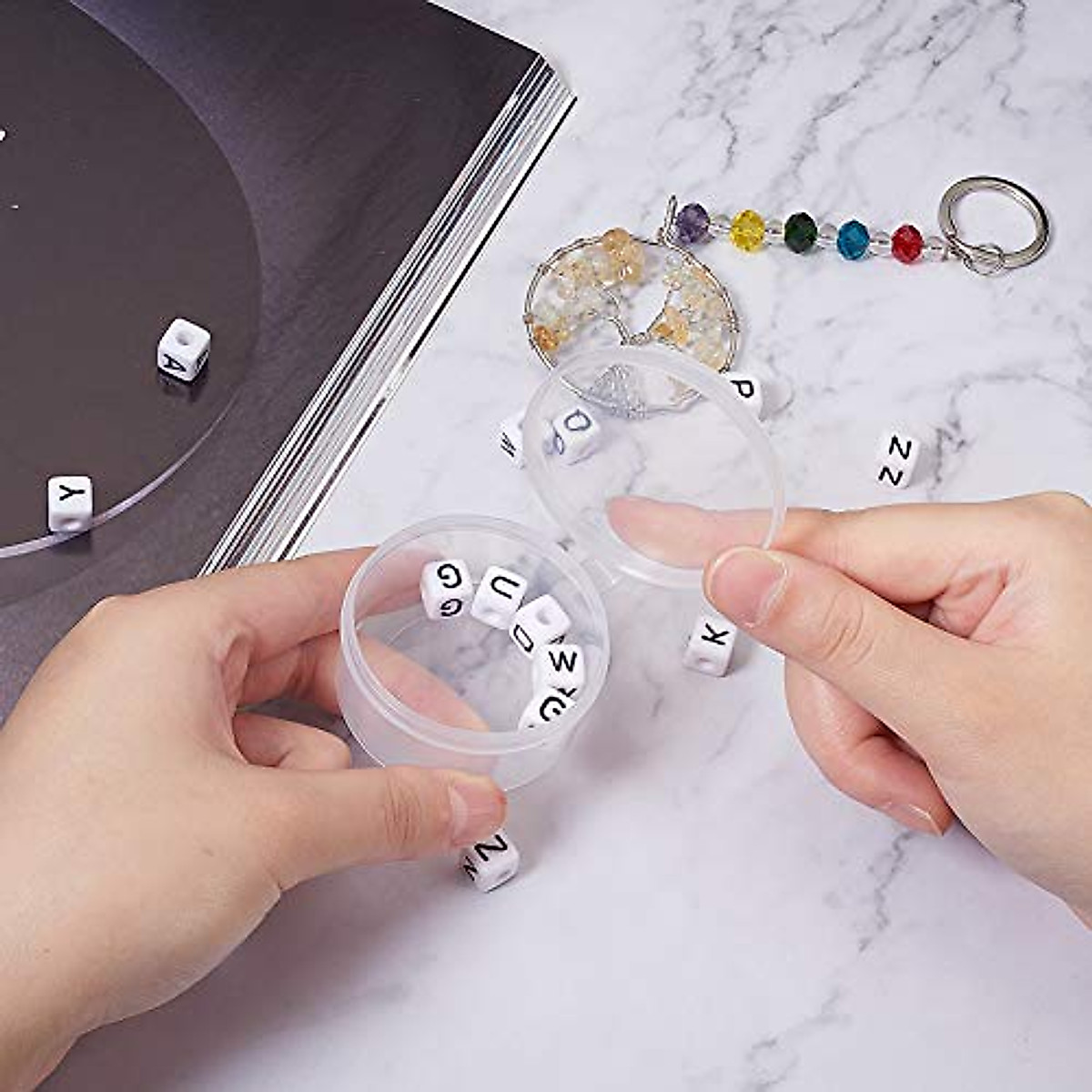 BENECREAT 12 Pack Round Clear Plastic Bead Storage Containers Box Case with Flip-Up Lids for Items,Pills,Herbs,Tiny Bead,Jewerlry Findings, and Other Small Items - 2x1 Inches