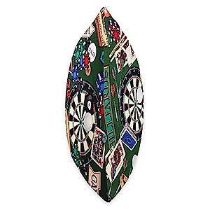 Game Room Billiards Darts & Cards Throw Pillow, 18x18, Multicolor