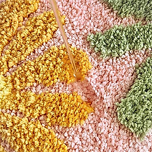 DESIHOM Cute Daisy Flower Non Slip Bathroom Rugs Pink Floral Absorbent Bath Floor Mat Soft Bathmat Washable Small Microfiber Bath Matt Bathroom Decor-16''x24''