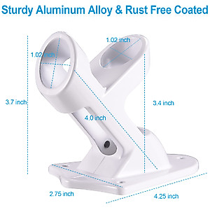 Flag Pole Holder Brackets, BONWIN 1" Flag Pole Mounting Bracket with Hardwares for House Wall Mount, 1" Inner Diameter, Two Positions & Aluminium Alloy, Rust Free Coated (White - 1 Pack)