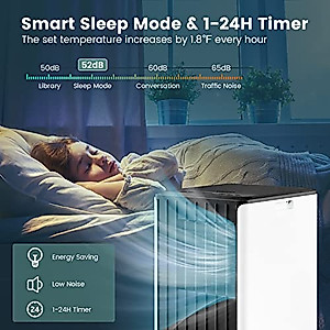 COSTWAY 8000 BTU Portable Air Conditioner, 3-in-1 AC Unit with Dehumidifier & Smart Sleep Mode, 24H Timer & Remote Control, Cools Rooms up to 250 Sq.Ft, Window Kit Included