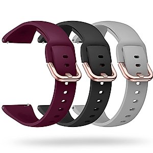 smaate Watch Band Compatible with P22 Donerton, Popglory, CanMixs, Kalinco 1.4inch, Motast Mugu Chalyh P36 P32, FirYawee P9 and compatible with AGPTEK LW31 Smartwatch, 3-pack, Slim Silicon replacement strap