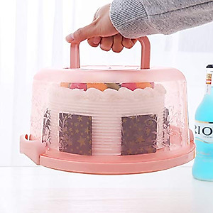 Operitacx Birthday Cake Carrier Locking Cake Container Cake Stand Portable Cheesecake Carrier Pastry Tray Macaron Bread Box Cake Storage Holder Keeper for Dessert Cake