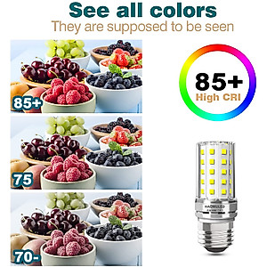 E26 10W LED Light bulbs, 6000K Daylight White, 1000 lumen, 100 Watt Equivalent Incandescent Bulbs, Non-dimmable Edison Candelabra Ceiling Fan led Bulbs, Flicker Free, Tubular LED Corn Bulb, 5 Pack