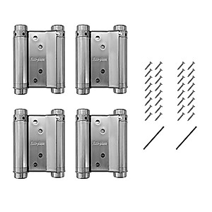 2 Pairs (4Pcs) of 3" Stainless Steel Cafe Saloon Door Swing Self Closing Double Action Spring Hinge