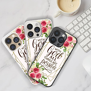 Bible Verses Quotes Phone Cases Pink Cover for Women Girls Applicable with iPhone 11 12 13 14 Pro Max Plus Mini | Samsung Galaxy S21 S22 Ultra Plus (Rose)