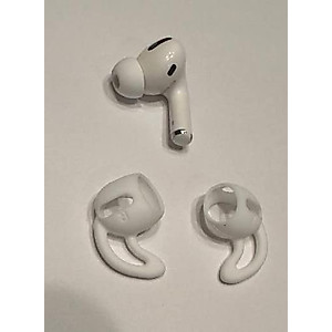 Single Earbud Replacement with Detachable Ear Hooks (Size M) for AirPods Pro R Right Side, White
