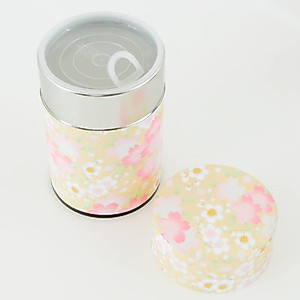 Japanese Tea KIMIKURA Japanese Tea Container made in Japan [Sakura] 70-100g Tea Capacity Airtight Tin -from Japan