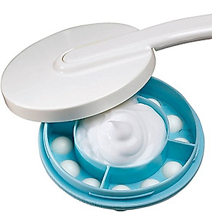 BodyHealt Lotion Applicator and Massager – Handheld Self Lotion Applicator for Back, Foot Lotion, Shower Gel, Tanning, Skin Cream & Sunscreen Lotion. Long Shower Bath Brush, Easily Roll-On Dispenser