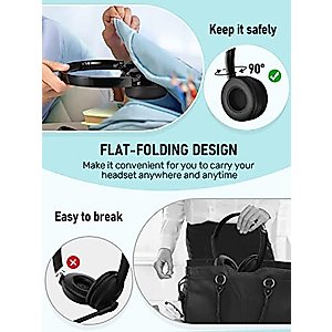 XAPROO USB Headset with Microphone for PC, 3.5mm Headset with Microphone for Laptop, Quality Computer Headset with Mute/Sidetone, USB Headphones with Microphone Noise Canceling for Zoom MS Teams