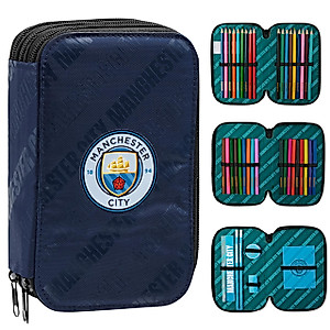 Manchester City F.C. Filled Pencil Case Colouring Stationery Set School Supplies, Navy