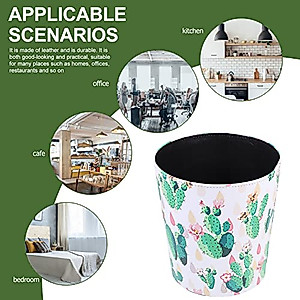 Zerodeko Car Decor PU Leather Trash Can Cartoon Animal Decorative Paper Basket Toilet Garbage Bin Waste Container Sundries Storage Bucket for Kitchen Office Bedroom 10L B Office Decor