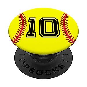 Softball Jersey Number #10 PopSockets Swappable PopGrip