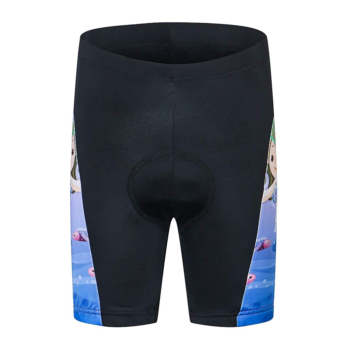 Children Cycling Bike Shorts Kid Cartoon Bicycle Riding Half Pants 3D Gel Padded Cycle Wear Tights for Girl Blue Fairy Size M