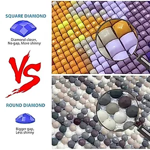 DIY 5D Square Diamond Painting by Number Kit, Angel Paint by Sticker Rhinestone Embroidery Kits for Adults Cross Stitch for Children Supply Arts Craft Canvas Wall Decor Stickers Home 12x16 inches