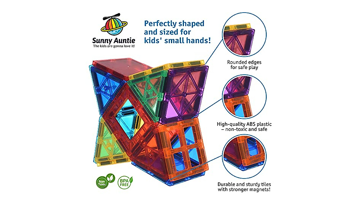 Magnetic Tiles for Kids - STEM Building Set for Ages 3-8