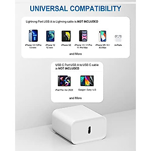 iPhone Super Fast Charger[Apple MFi Certified] 20W USB C Wall Charger with 6FT Fast Charging Parallel Cables Compatible with iPhone 14/14Pro Max/iPhone 13/13Pro/12/12 Pro/11/11Pro, iPad